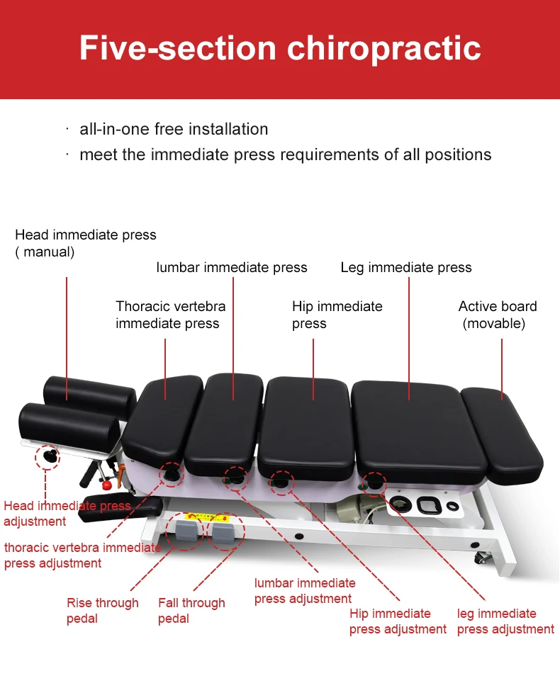 Automatic Five-section Air-pump Chiropractic Massage Table Spa Bed ...