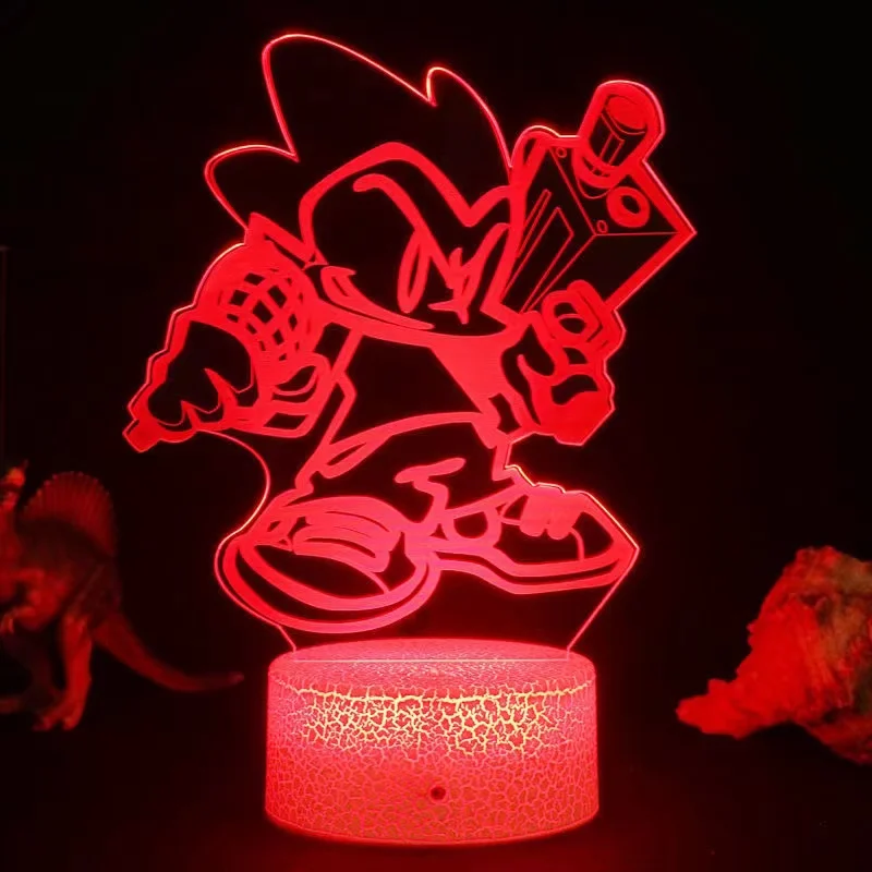 Friday Funkin FNF 3D Illusion Anime Lamparas Acrylic Table Desk Lamp