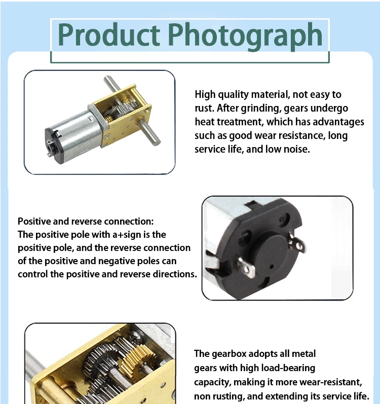 N20 Dual Axis Dc Motor 3v6v12v 16-381 U/min Micro Worm Gear Motor - Buy ...