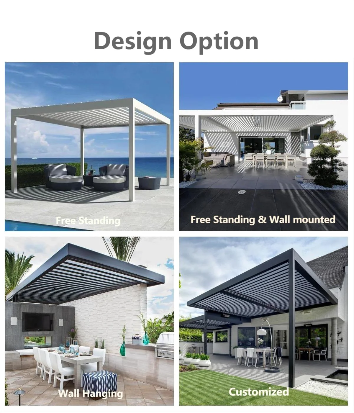 Shinilion High Quality Outdoor Remote Control Waterproof Pergola ...