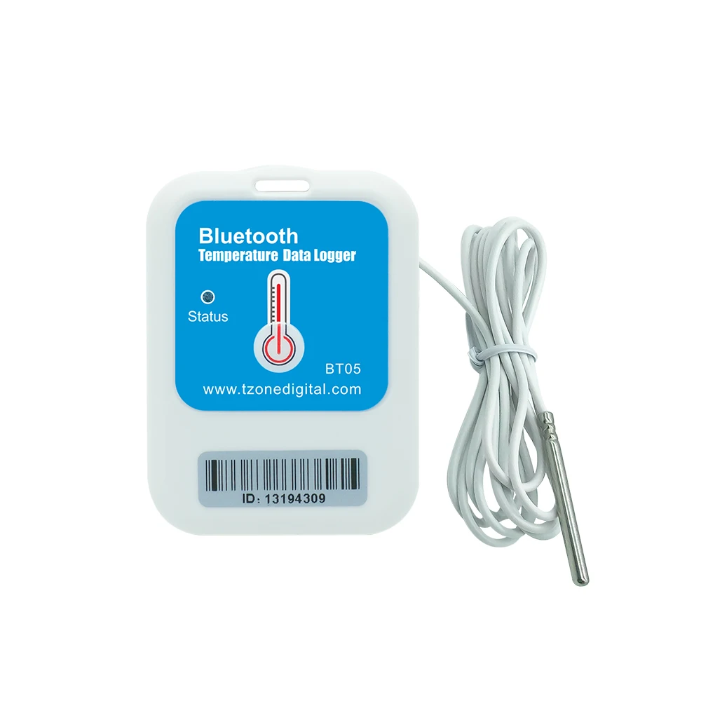 TZONE BT05B Bluetooth Temperature Sensor With Probe for Cold Chain ...