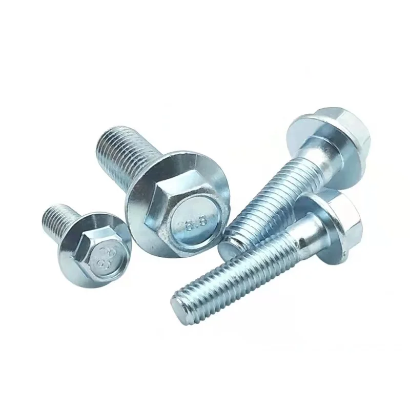 Din6921 Flange Hex Head Bolt M10 M12 M6 Carbon Steel Grade 10.9 Galvanized Hex Head Flange Bolt ...