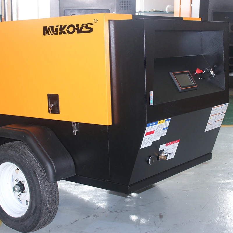 Industrial Heavy Duty Mobile Four Wheels Diesel Portable Air Compressor ...