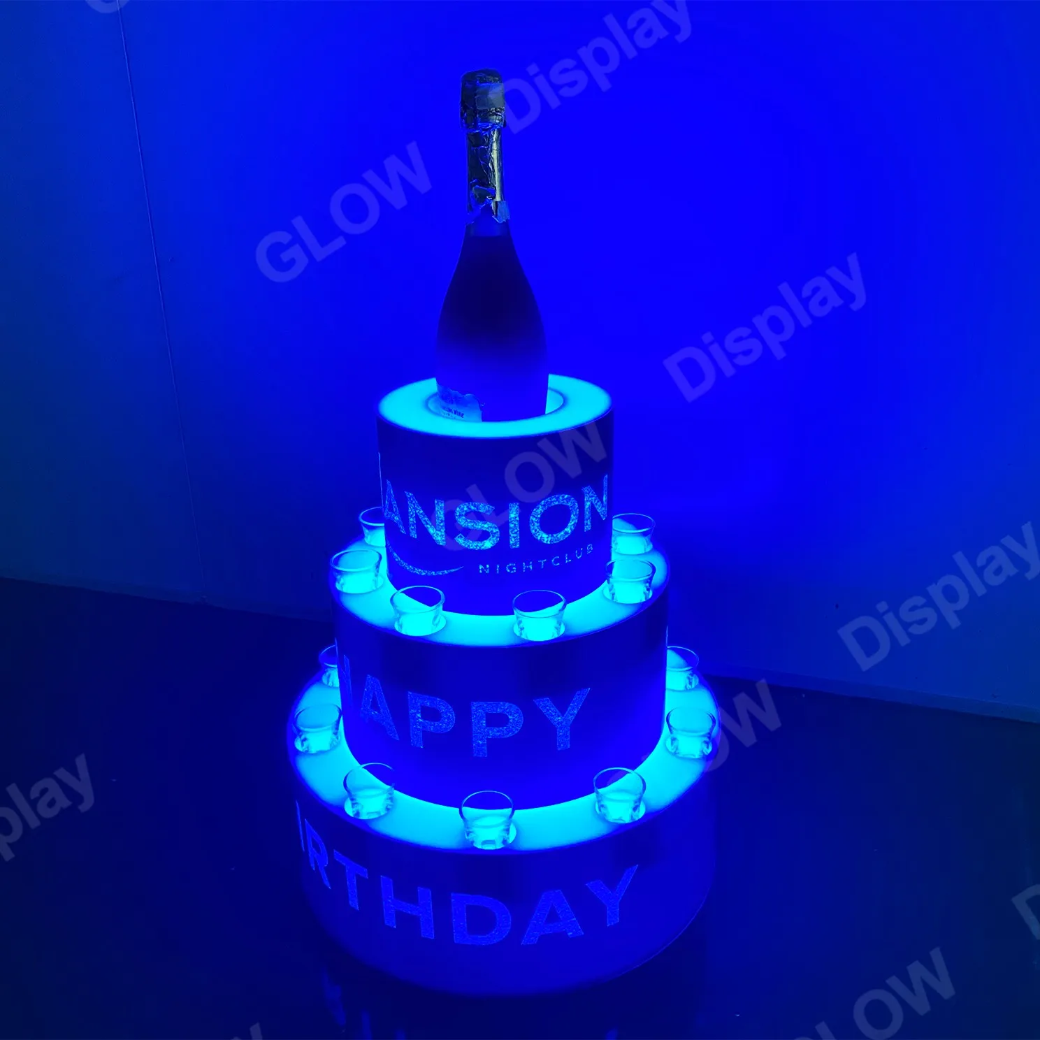 VIP LED Cake Bottle Presenter - Durable 3 Tier Service Tray