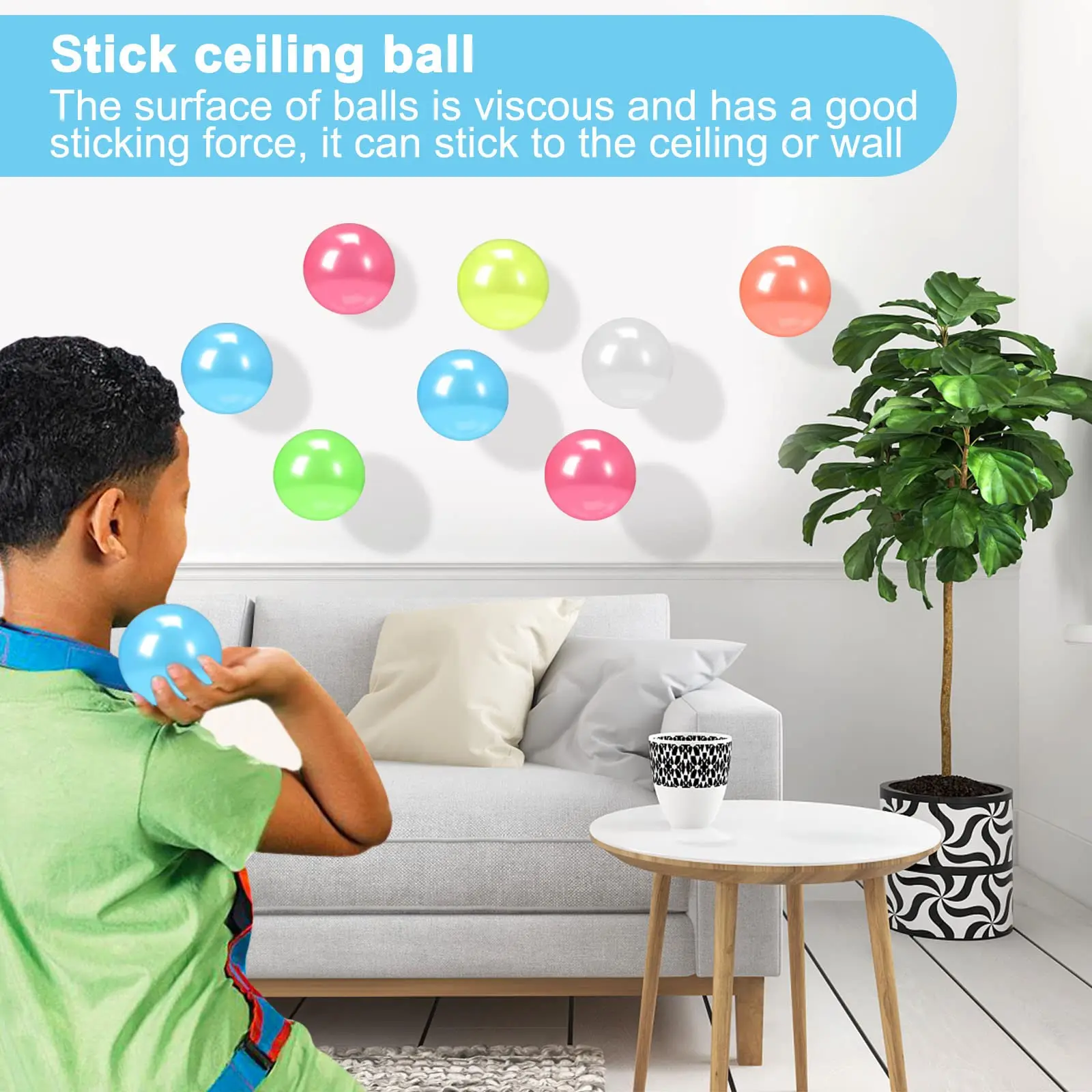 Fidget Sensory Glowing Sticky Balls Very Elastic Squishy Balls Glow in ...