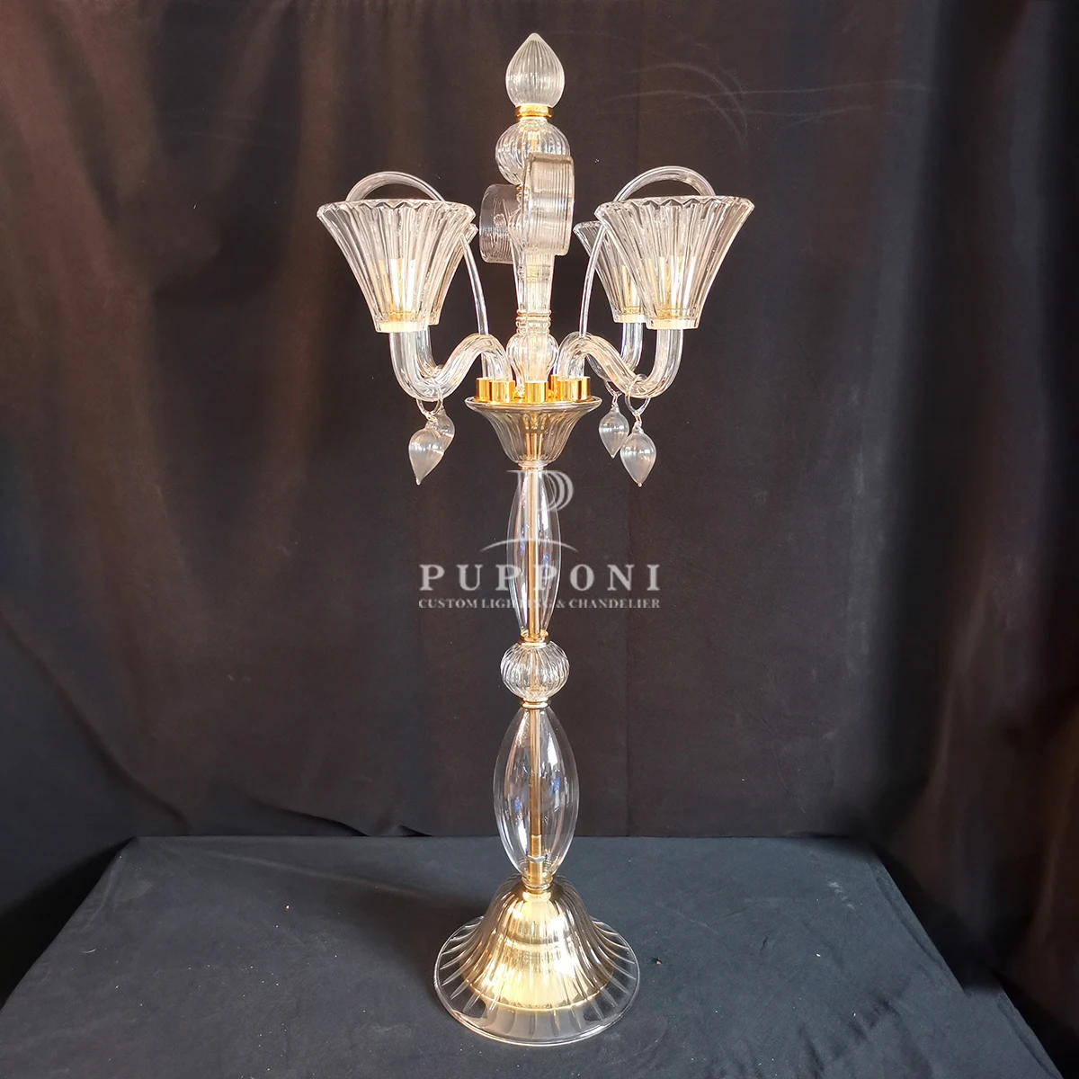 F0827-4gd Wholesale Modern Crystal Candle Holders Wedding Table ...