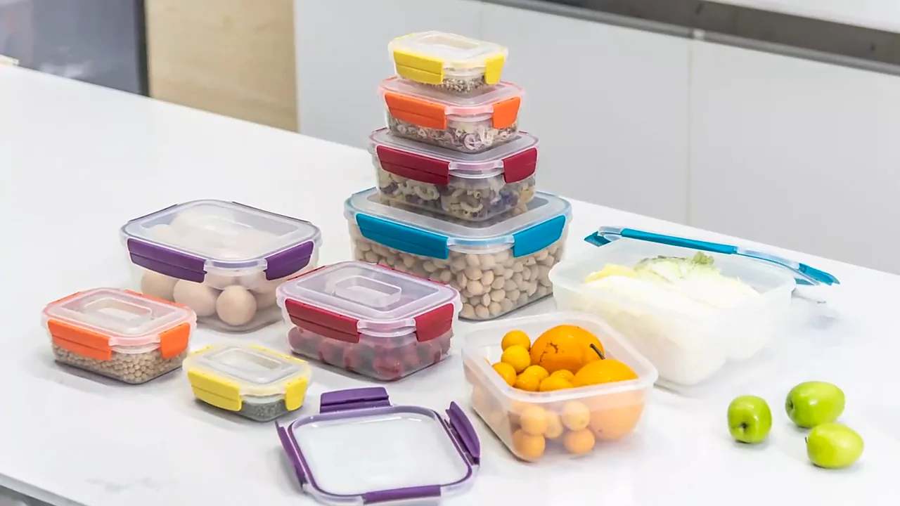 5 Pack Food Storage Container Plastic With Lids Food Container Set ...