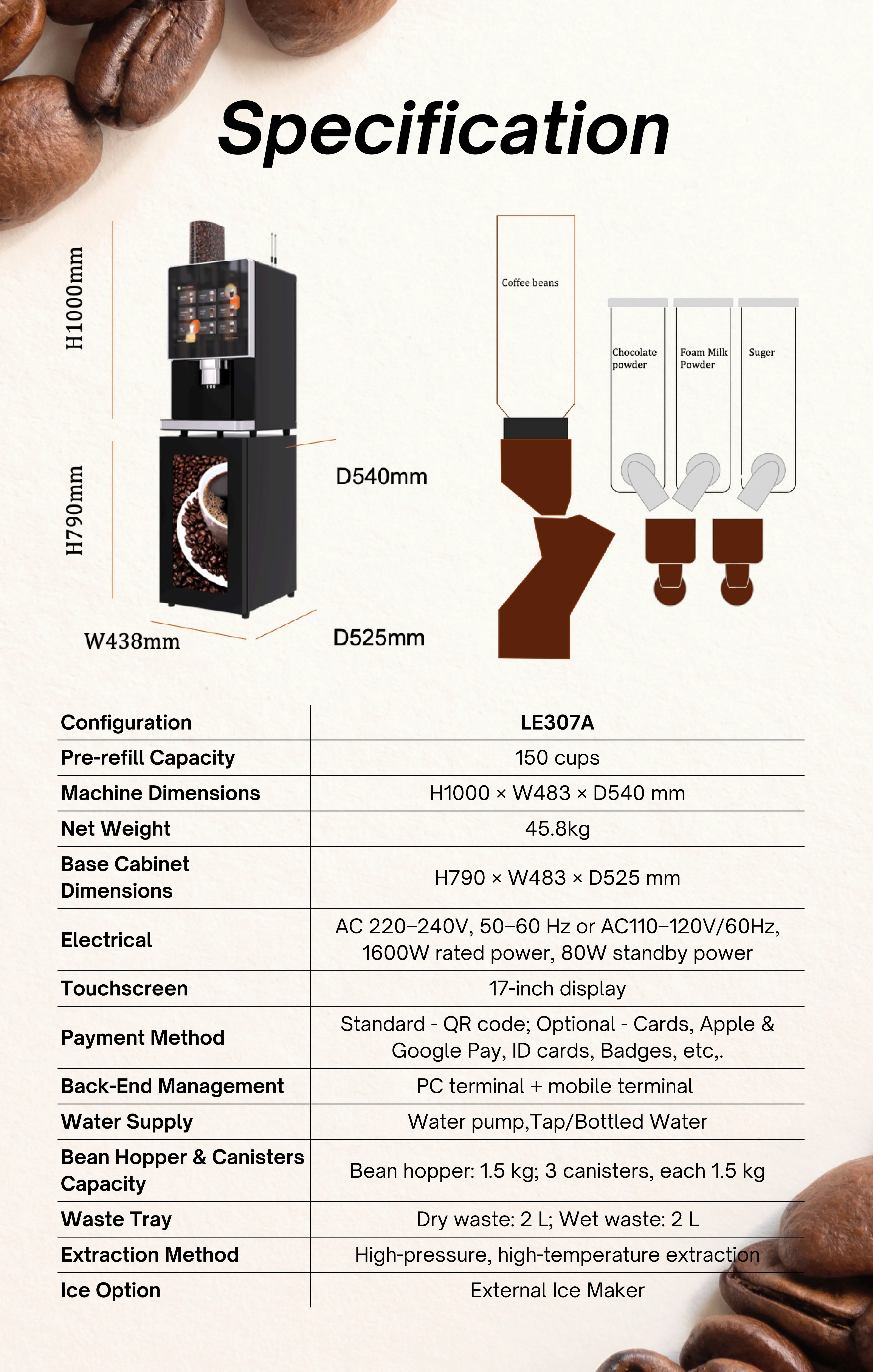 Fresh Ground Office Coffee Vending Machine with Multiple Flavors ...
