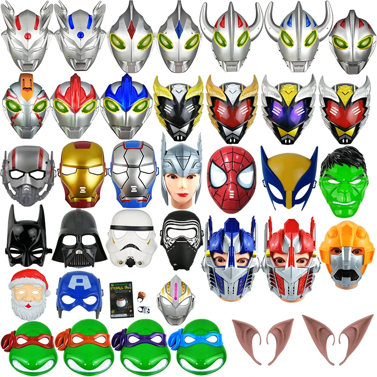 Tv movie costumes props plastic face mask super hero mask spider Iron ...
