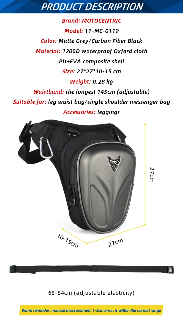 Motorcycle Thigh Bag Waterproof Eva Hard Shell Drop Waist Leg Bag ...