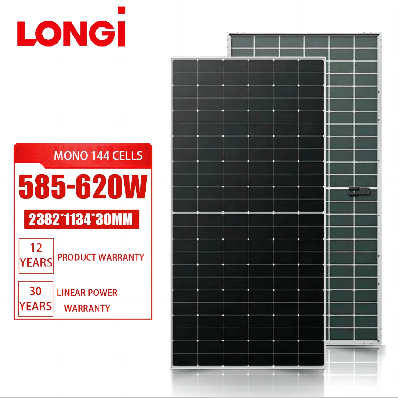 Longi Tier 1 Solar Panels Lr5-72hgd 585-620w Topcon N Type Hi-mo 7 Mono ...