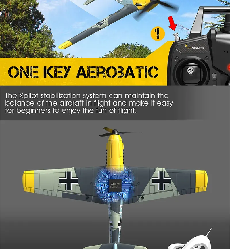 Volantex BF109 Scale Warbird Gyro Stabilizer RTF U-turn XPilot ...
