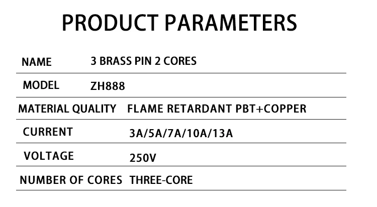 BS Standard Brass 3 PIN PBT Fireproof Material Plug Insert