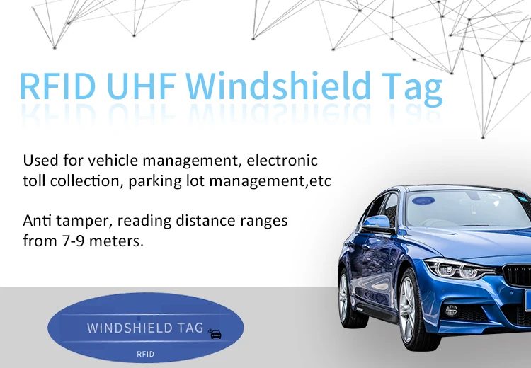 860-960mhz Rfid Windshield Sticker For Car Parking Rfid Car Sticker Uhf ...