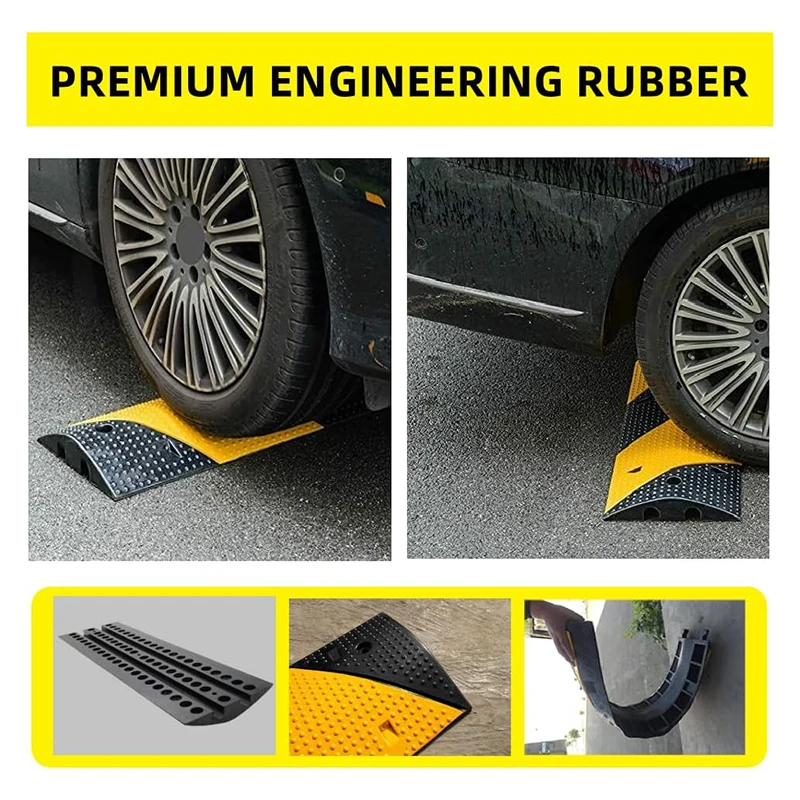 Heavy Duty Rubber Industrial Cable Protector Speed Bump With 4 Bolts ...
