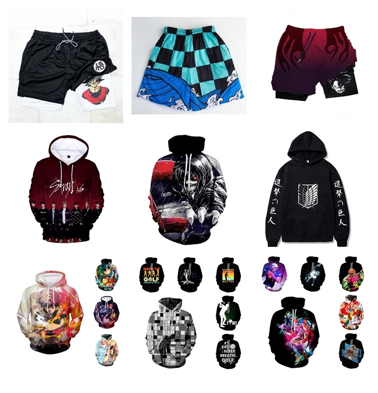 Anime Gym Shorts Men - Baki Hanma 3D Print 2 in 1 Performance