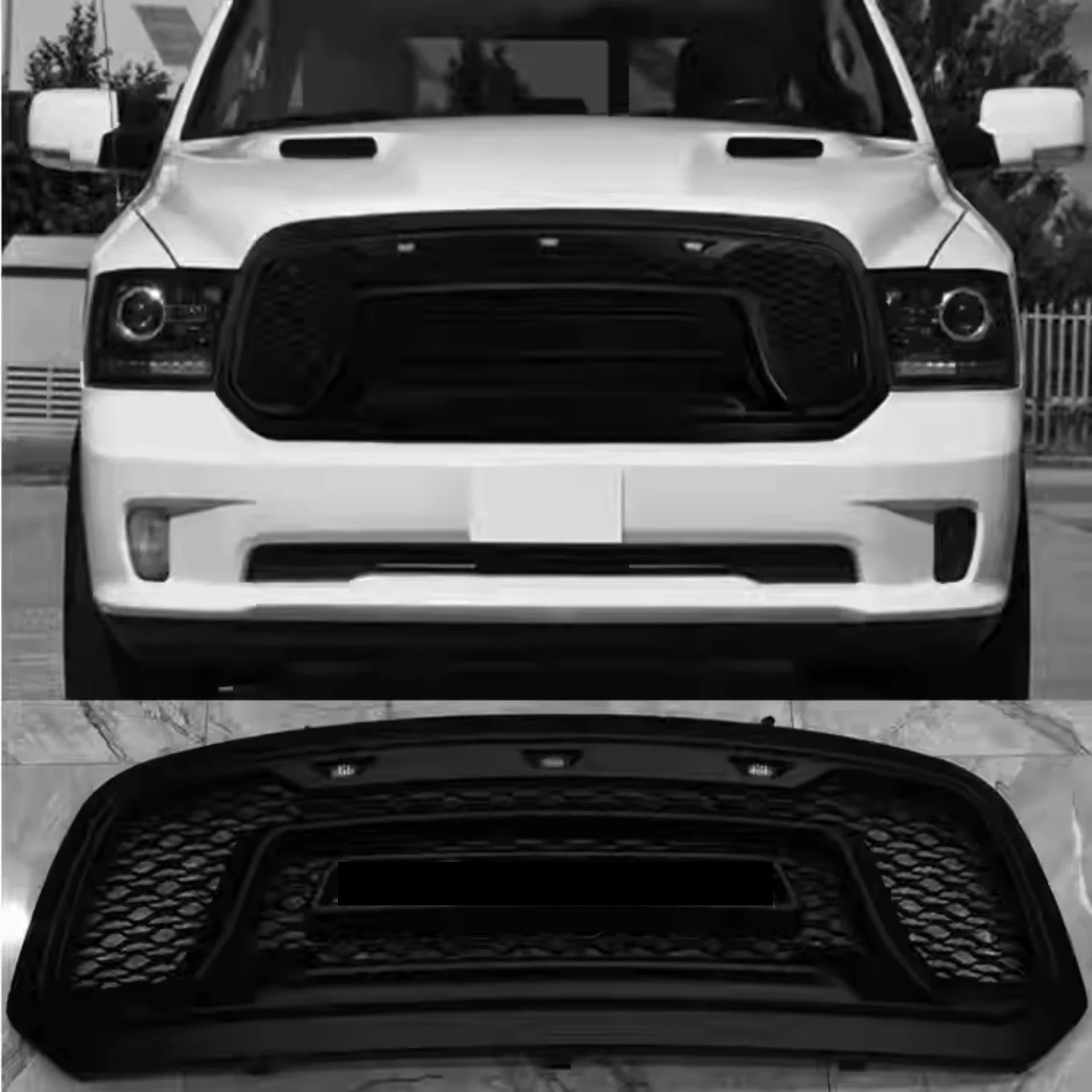 Body Kit Grill Mask Grid With Light Radiator Grille Assembly For Dodge ...