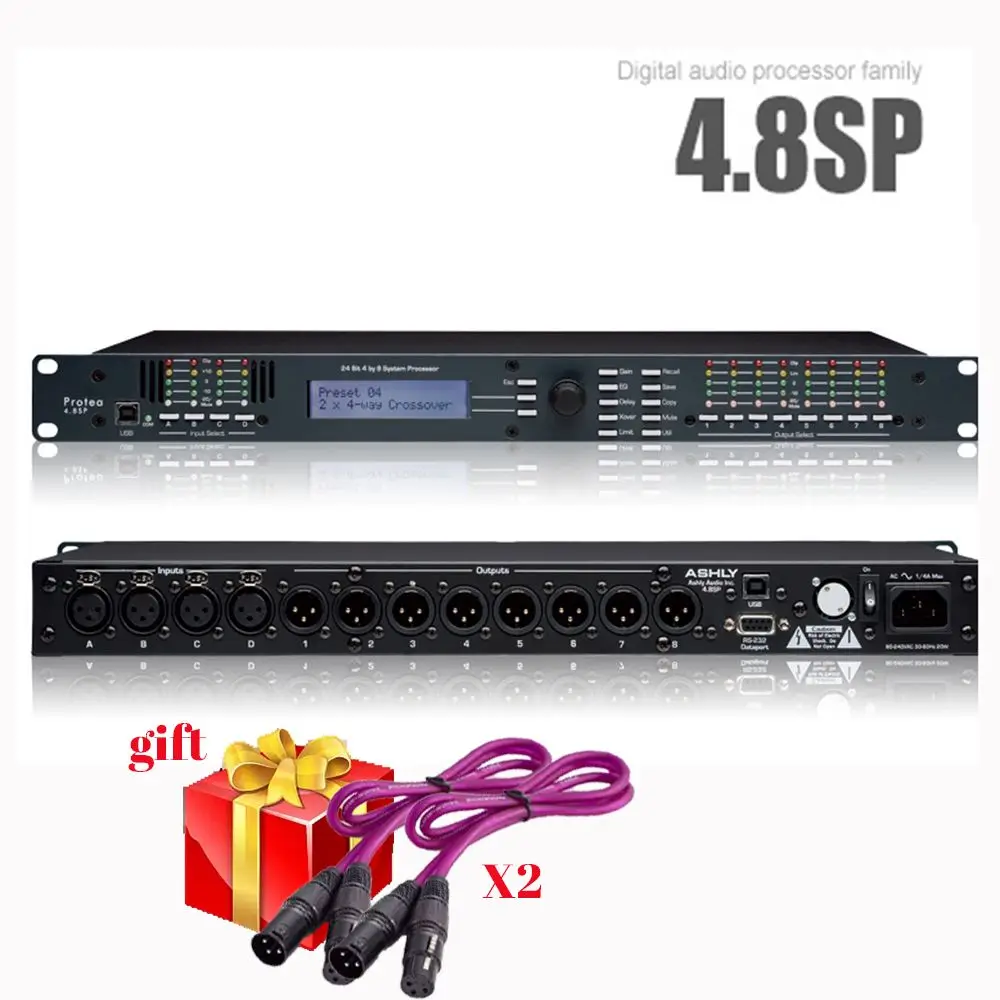 Dsp Audio Speaker Management Processor 4 In 8 Out Audio Effects Processor Professional Digital ...