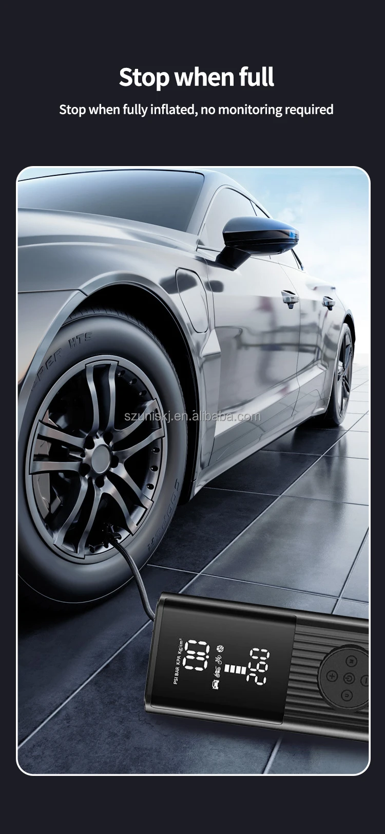 22 Cylinder Super Pump Wireless Electric Bicycle Mini Inflator Digital ...