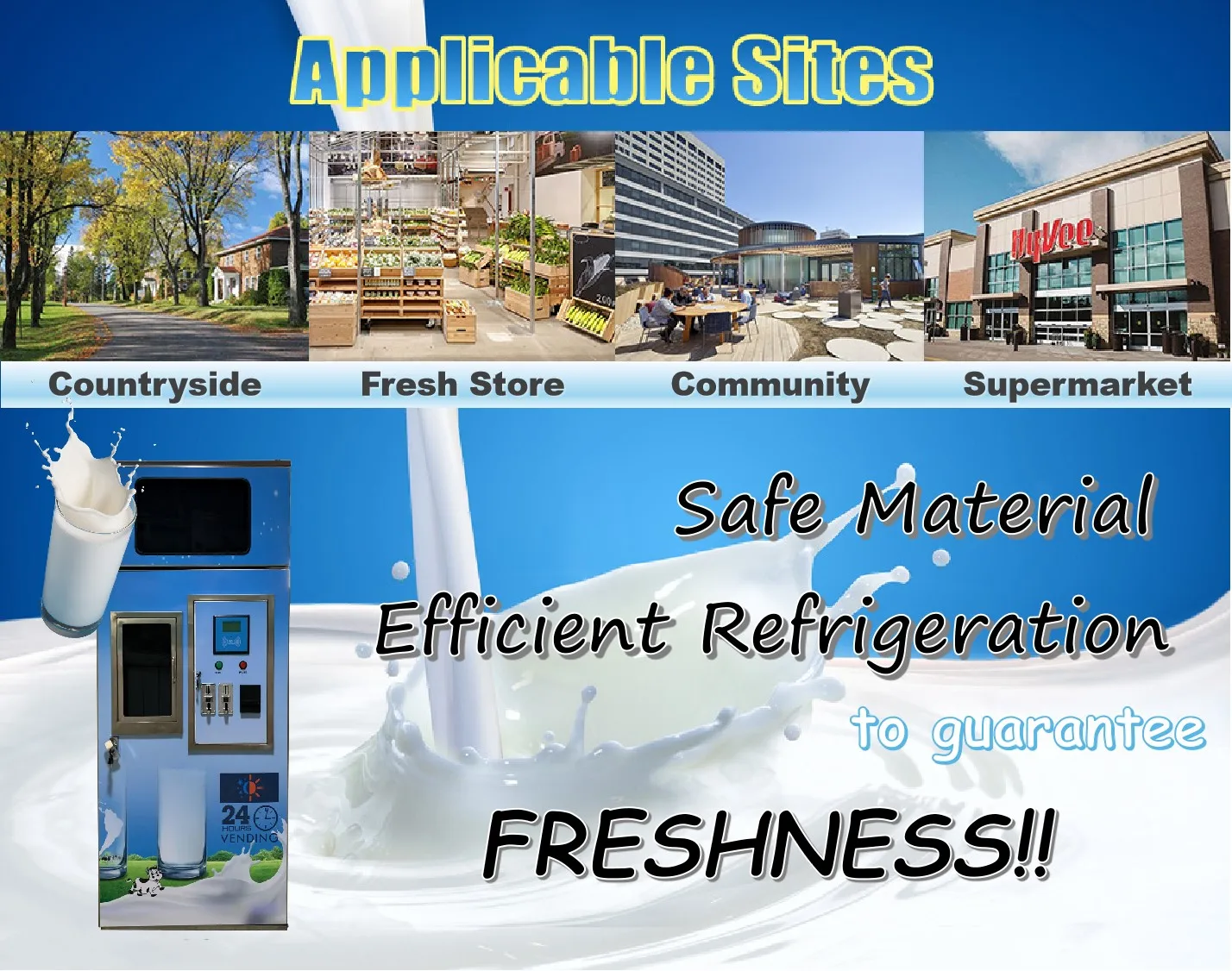 Popular Refrigerated Milk Beverage Dispenser Vending Machine For Fresh ...