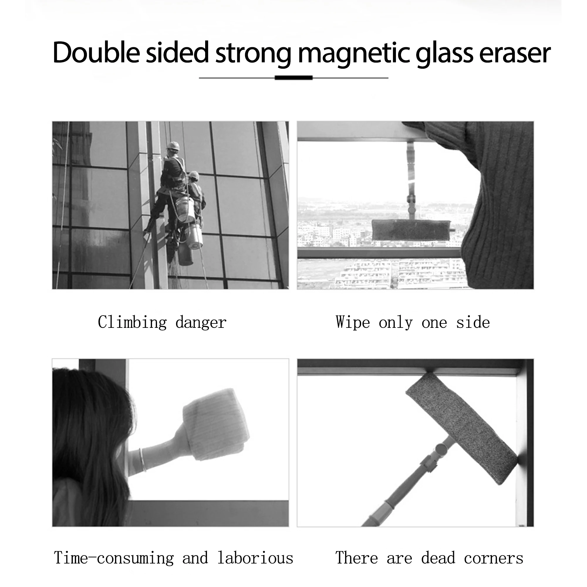 Double Sided Glass Eraser - Magnetic Window Cleaner
