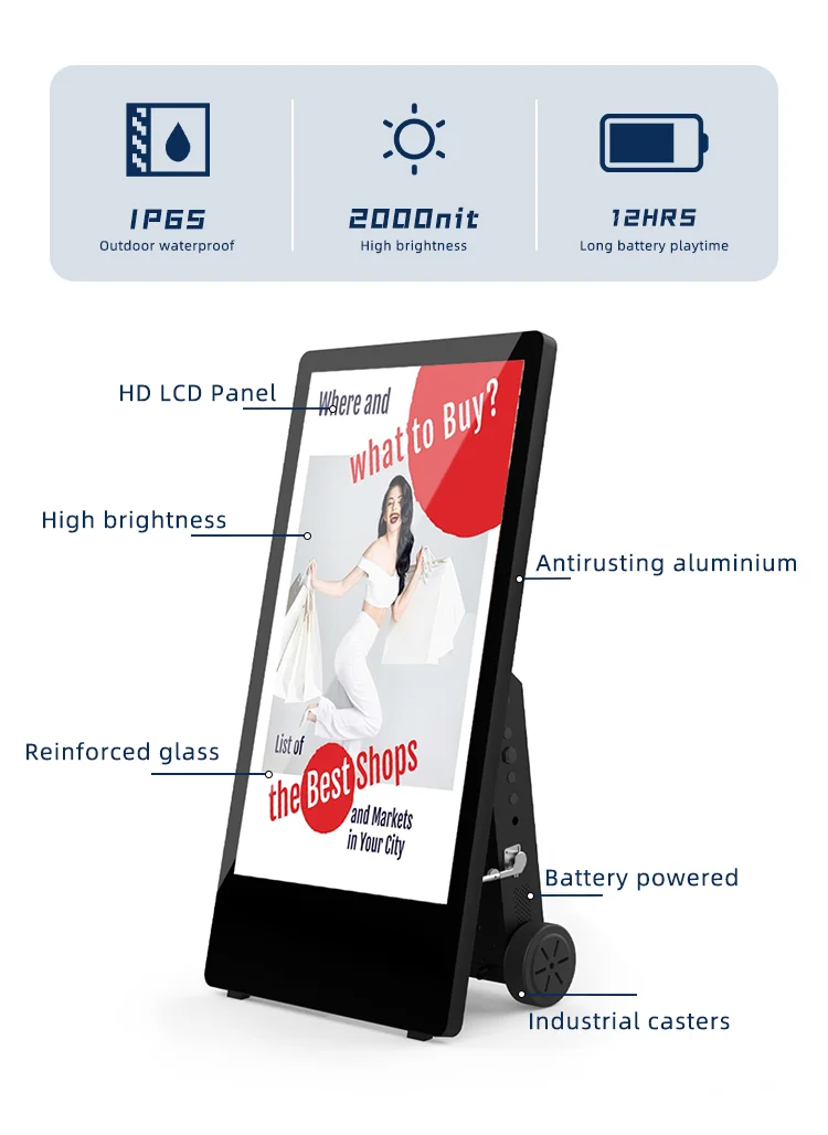 Outdoor Portable Lcd Display 43 Inch Advertising Waterproof Digital ...