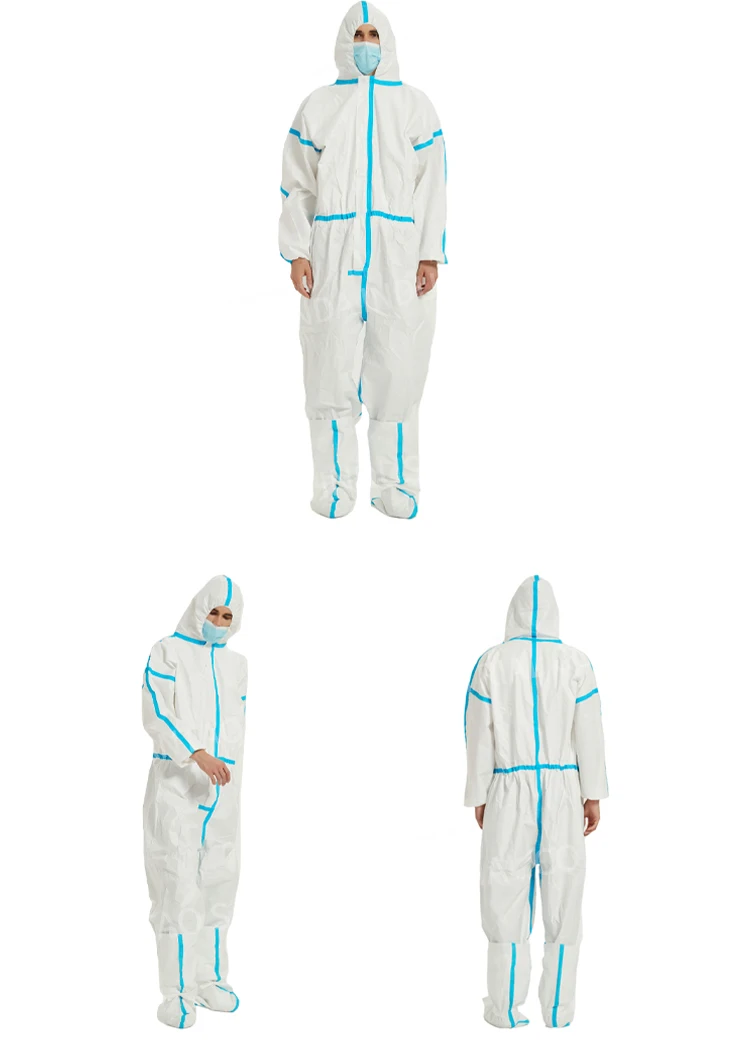 Fully Sealed Ppe Sf Long Sleeve Work Coveralls Unisex Disposable ...