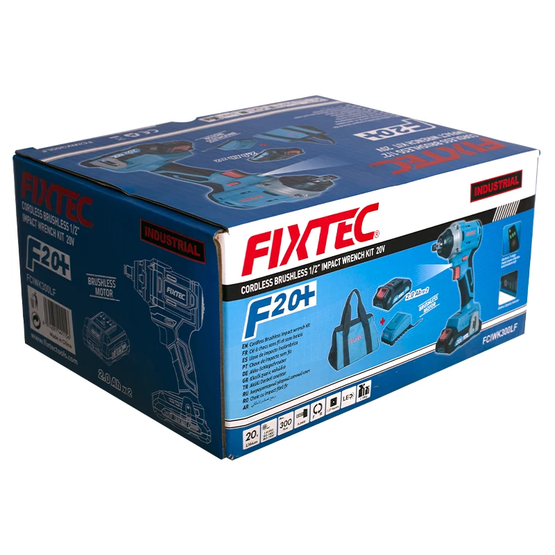 Fixtec Chargeable Battery 20v Brushless Power Tool Cordless Impact ...