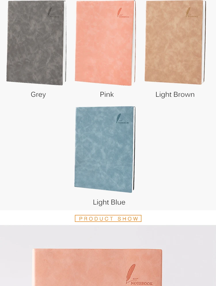 200sheets Thick Soft PU Leather A4 Notebook - Customizable