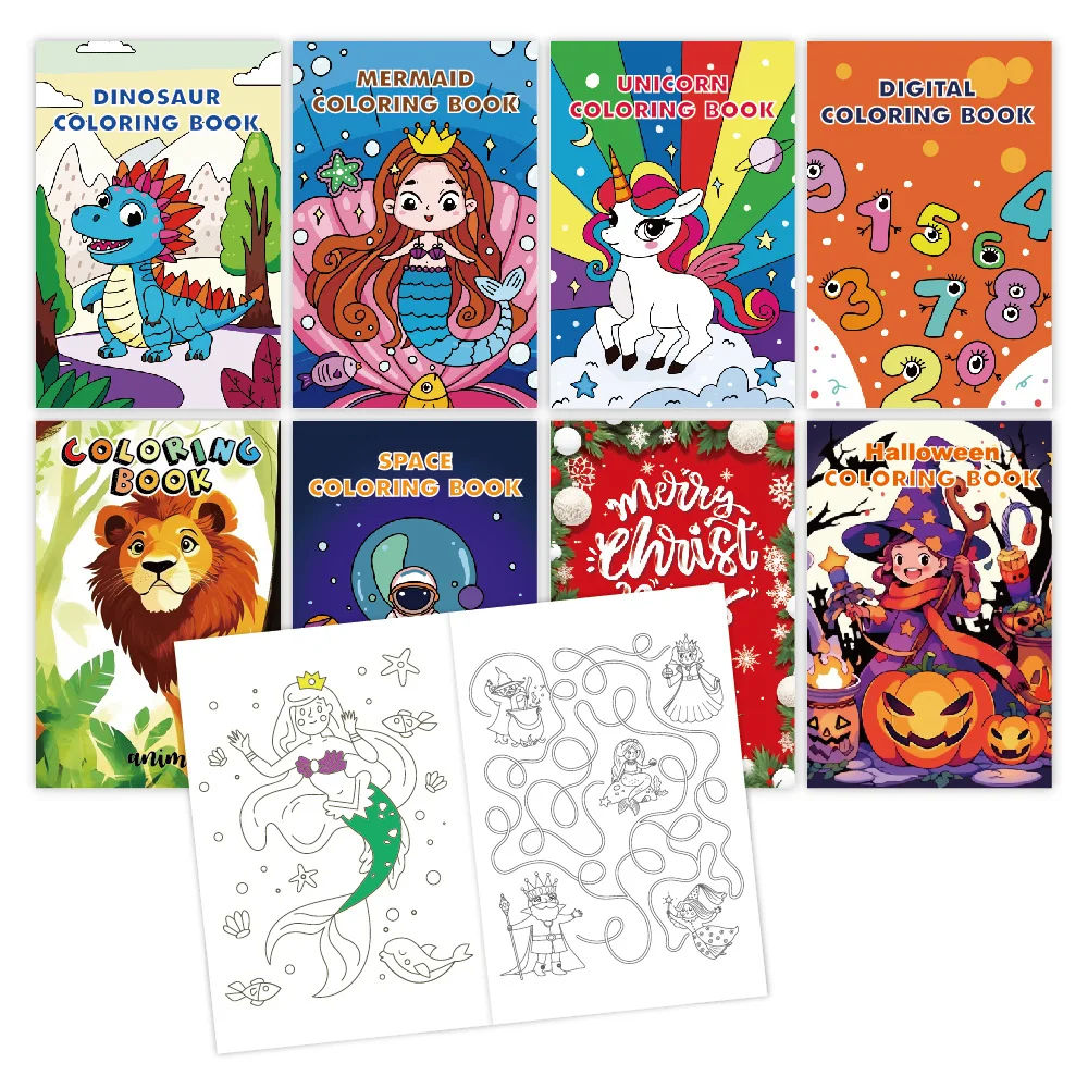 Assorted Mini Coloring Books For Kids Party Bulk Pack Of 8 Small Color ...