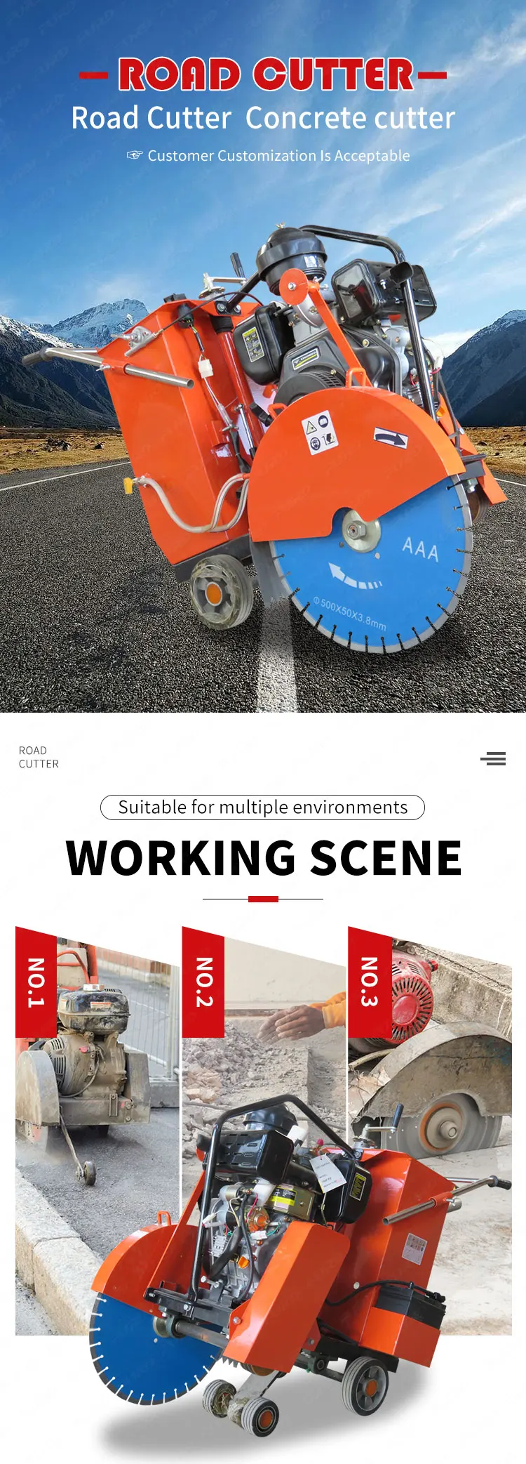 Mini Hand Asphalt Road Cutting Machine Used For Concrete Surface FQG ...