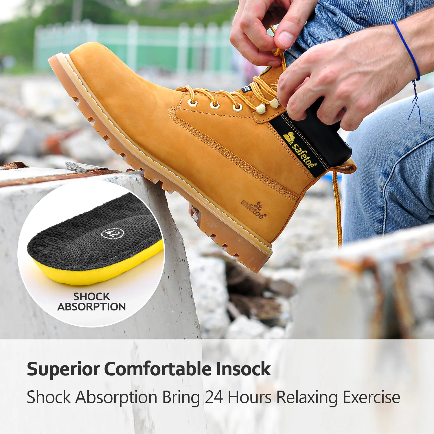 Safetoe Cow Nubuck Leather Safety Boots - Durable & Comfortable