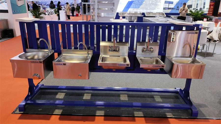 High Backsplash Stainless Steel Hand Wash Basin Portable Small Sink for ...