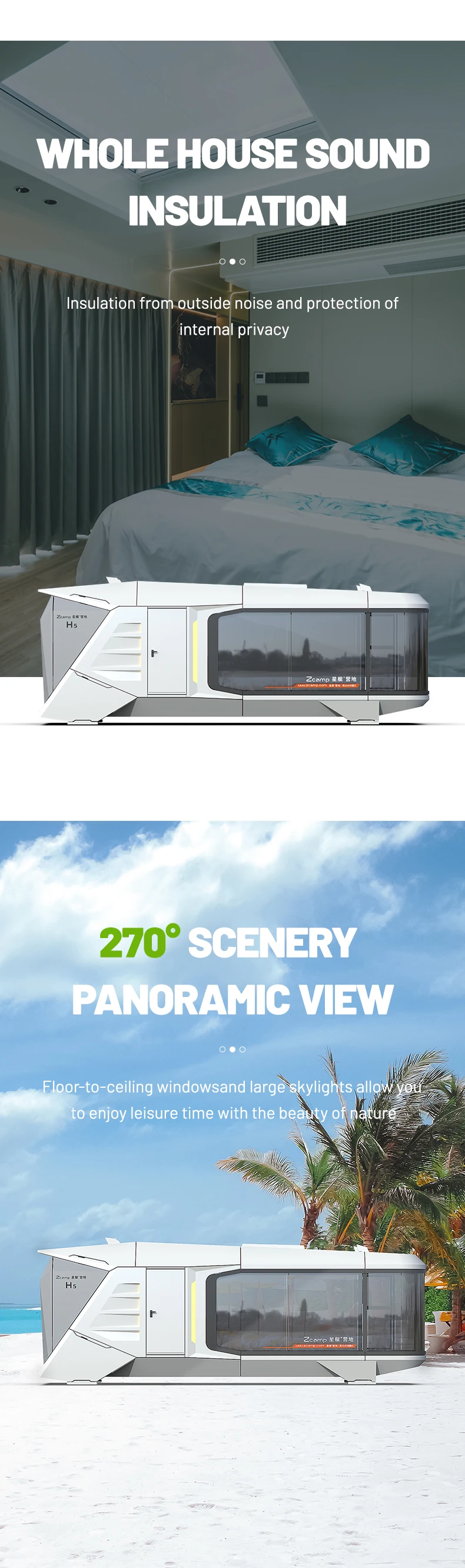Zcamp H5 Camping Capsule Prefab Tiny House Luxury Modern Outdoor ...