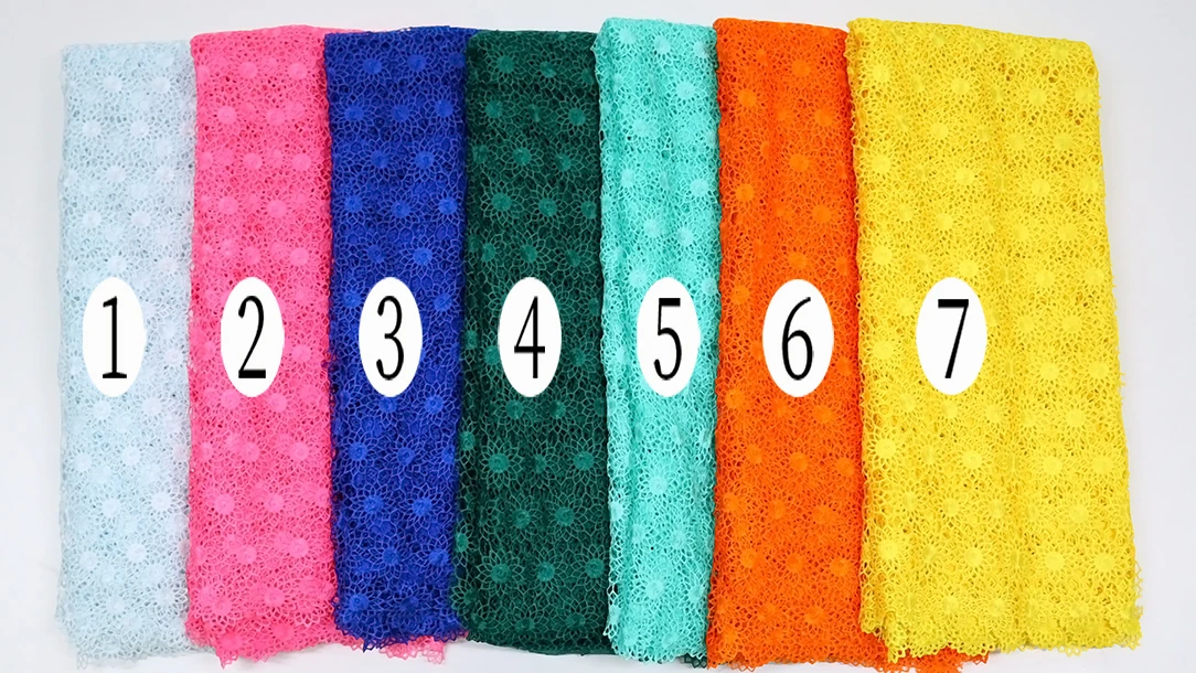 Orange Sinerger Cord Lace Fabric - Perfect for Dress & Events