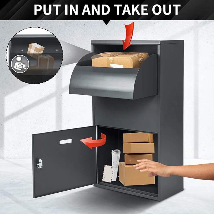 JH-Mech Package Delivery Boxes Anti-Theft Wall Mounted Galvanized Steel ...