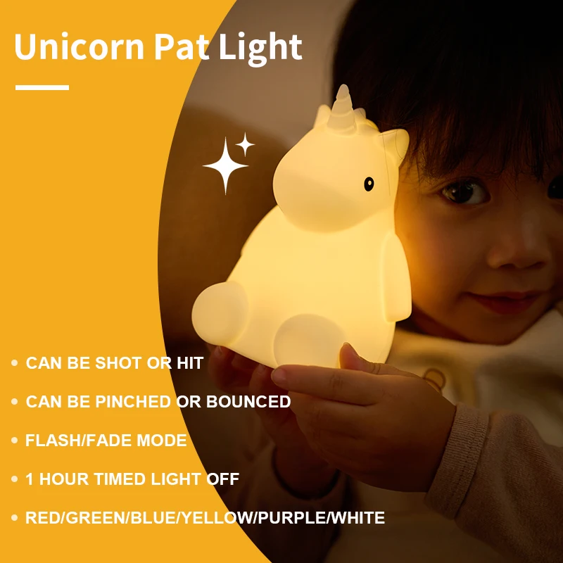 Decorative Small Soft Silicone Cute Pat Light Battery Version Color ...