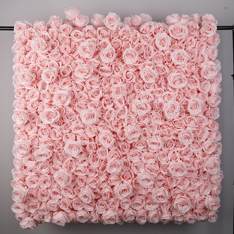Wedding Stage Pink Rose Flower Wall For Wedding Decoration Artificial ...