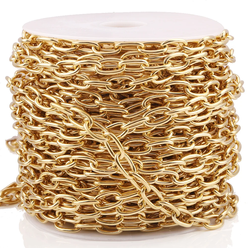 8 mm Big Cross Chain Stainless Steel PVD Gold O Shape Link for Jewelry ...