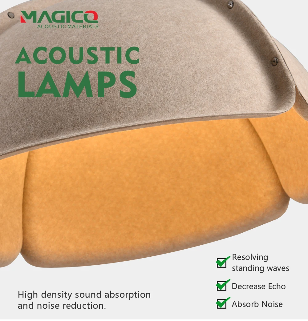 Easy Installation Polyester Fiber Acoustic LED Pendant Light with ...
