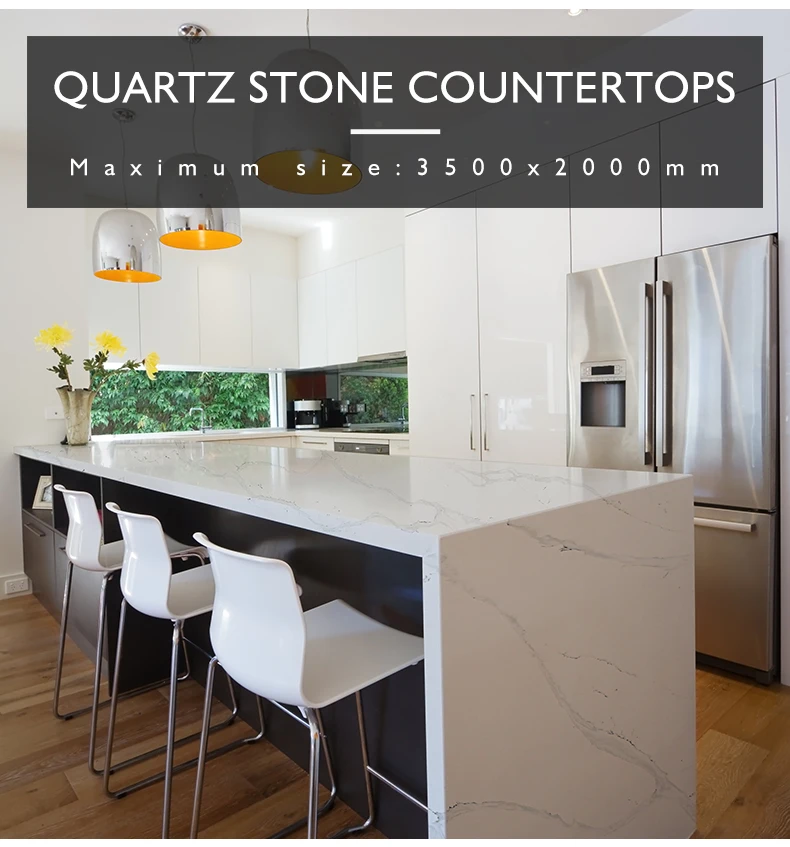 Horizon Quartz Kitchen Countertops Diamond White Quartz Countertop ...