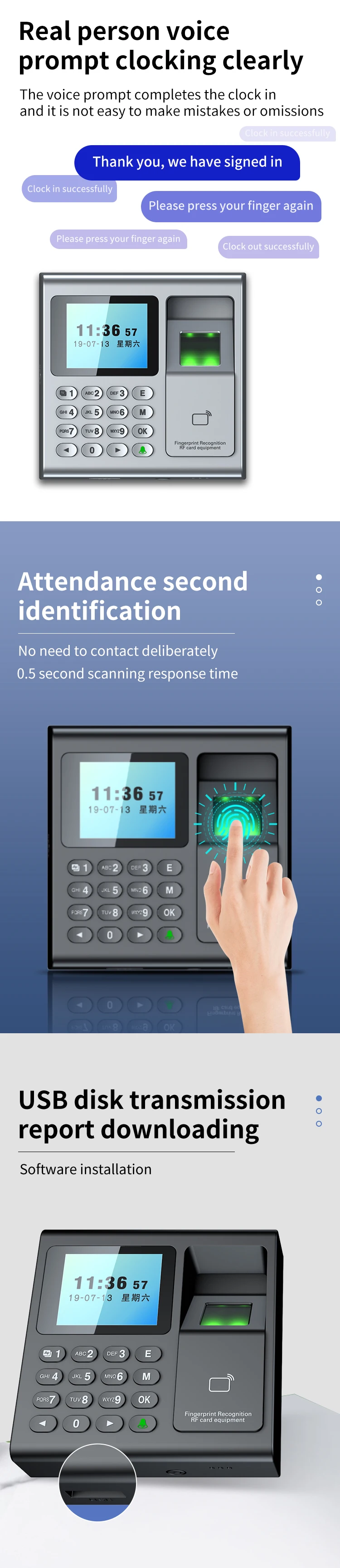 F30-U Biometric Fingerprint Attendance Machine - Efficient Time ...