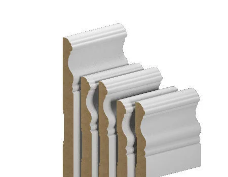 8ft 16ft Length MDF Primed Baseboard Moulding - Durable & Stylish