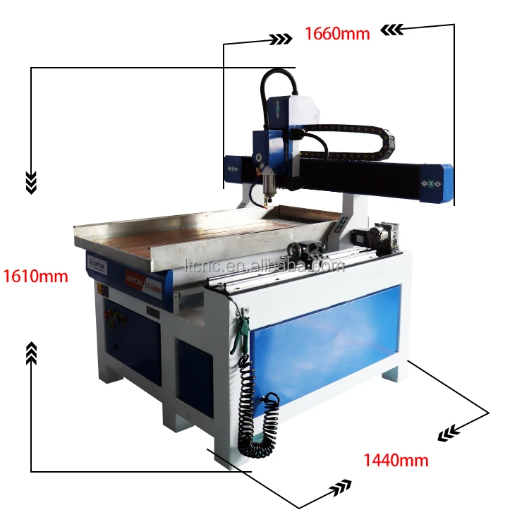 Vacuum Working Table 4th Axis Wood Milling Machine CNC Router