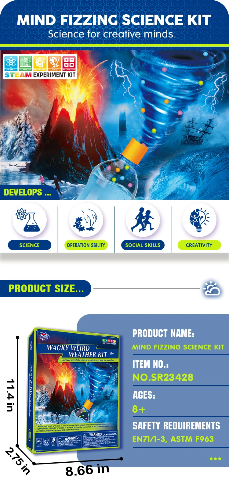 Discovery Extreme Weather STEM Science Kit DIY Volcano Artificial Snow ...