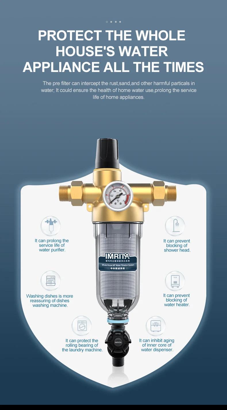 Prefilter IMRITA Home Sediment 5000L/h Spin Down Reusable Filtre a Eau ...