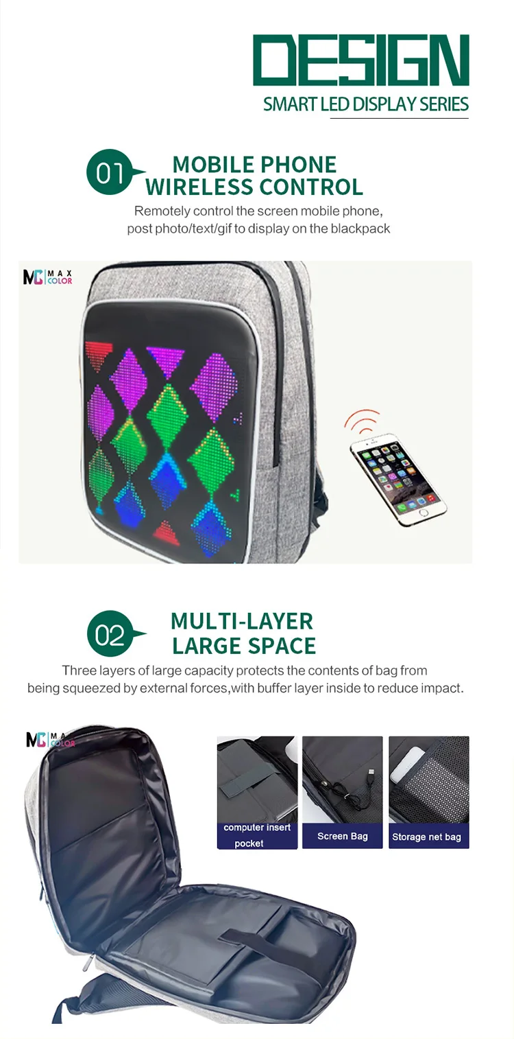 Waterproof LED Backpack - Smart & Stylish Storage