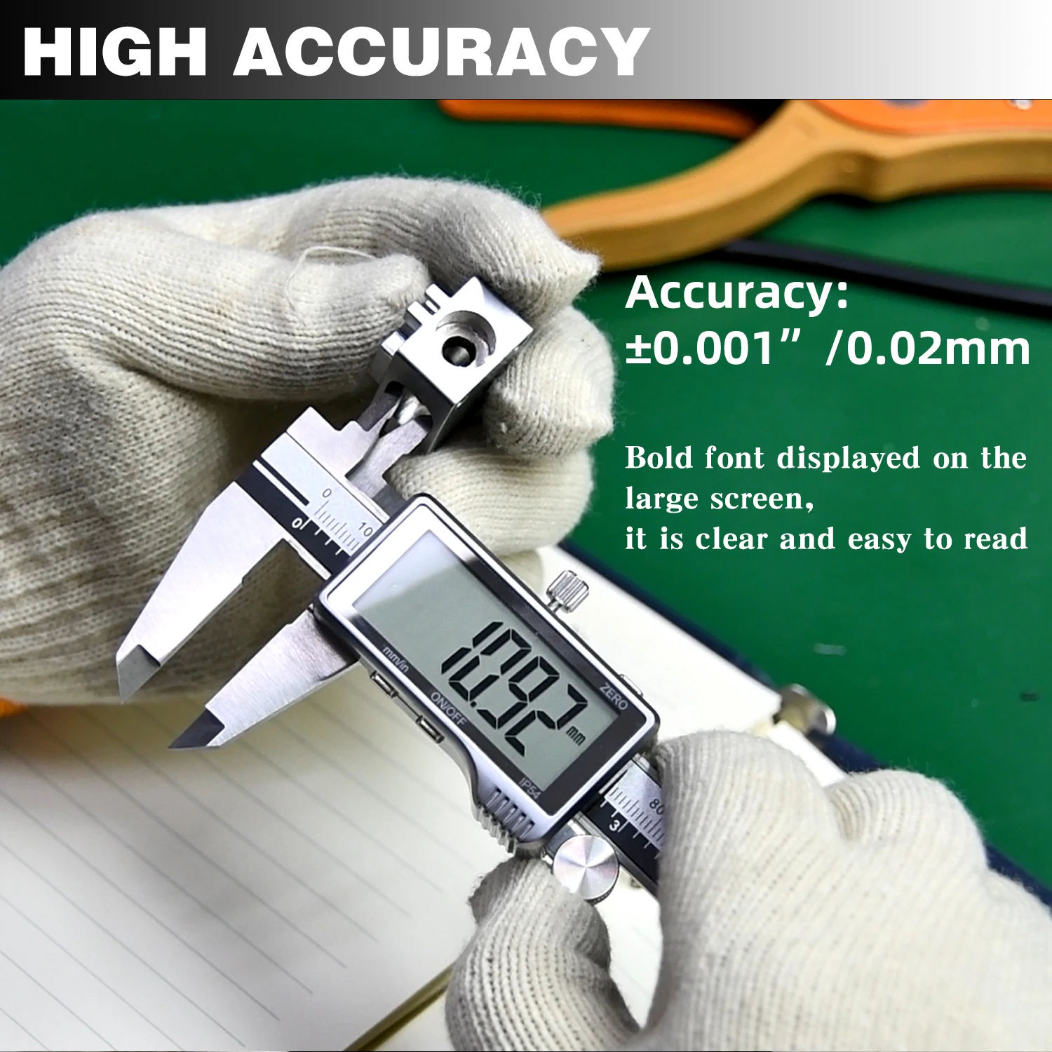 Digital Caliper Reading 0.01mm Super Big LCD Screen Stainless Steel ...