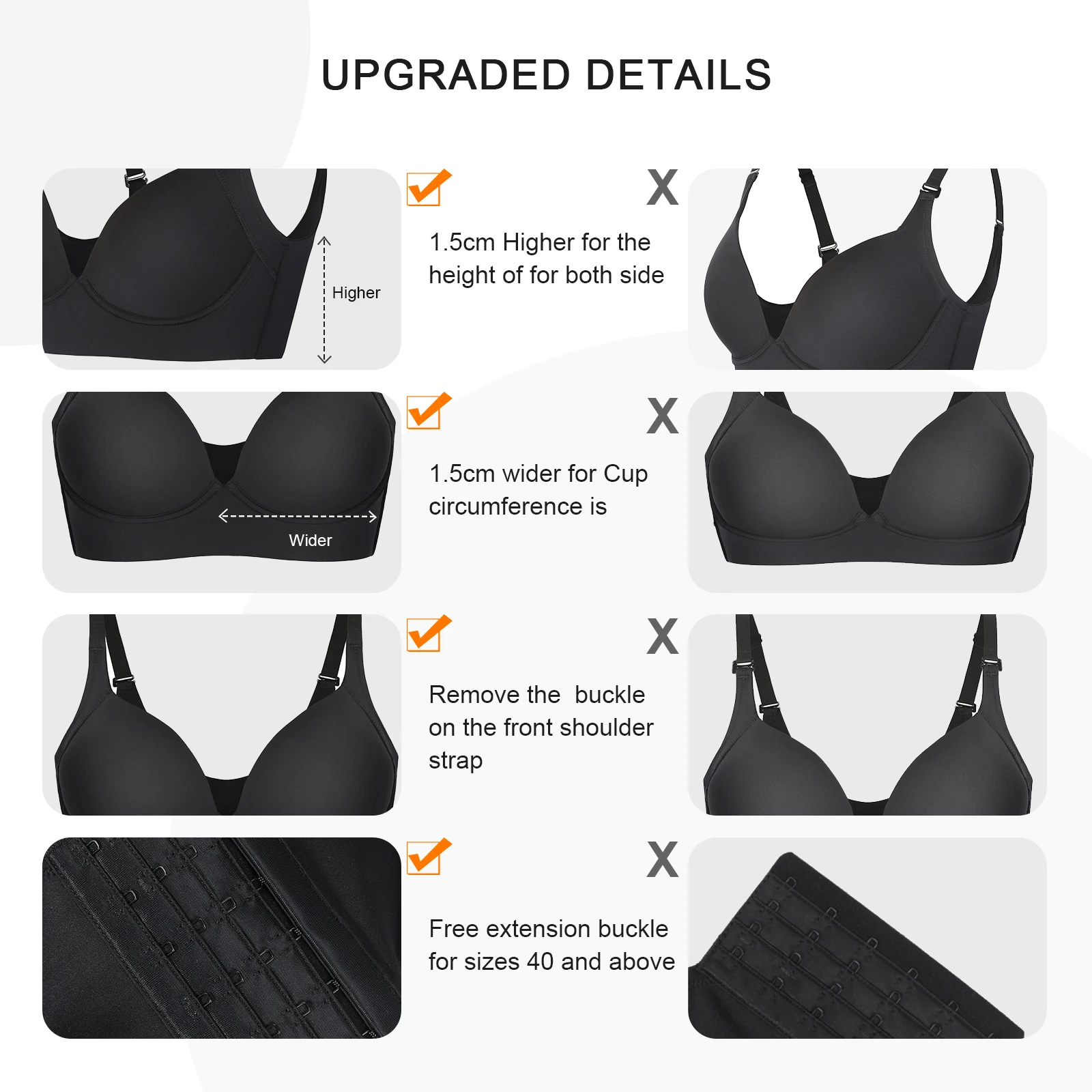 Hexin Wholesale Custom Plus Size Bra - Full Cup Push Up