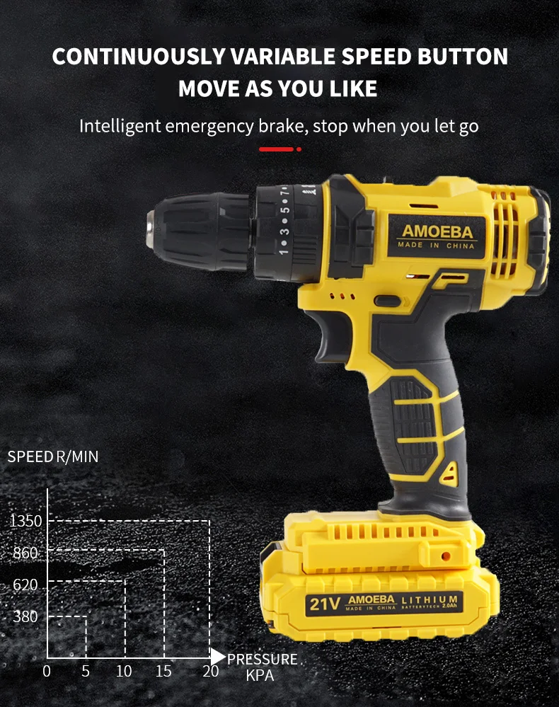 AMOEBA Cordless Hand Drilling Machine - Portable Power Tool